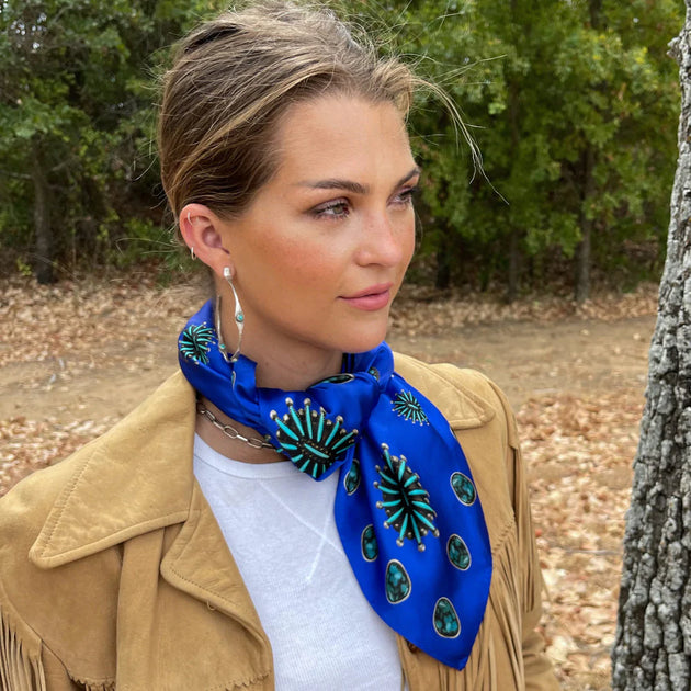 The "Gallup" Scarf- Bright Blue – Hippie Cowgirl Couture