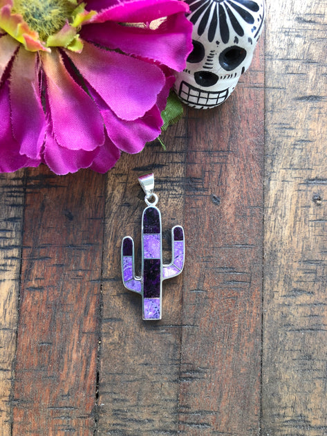 Small Sugilite Inlay Cactus Pendant – Hippie Cowgirl Couture