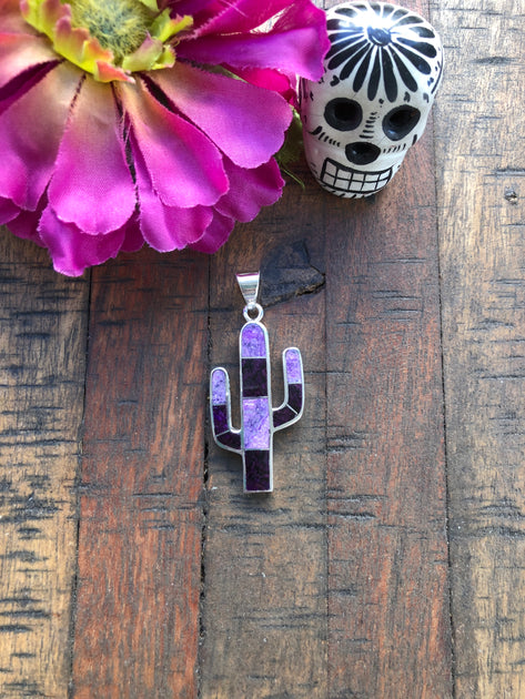 Small Sugilite Inlay Cactus Pendant – Hippie Cowgirl Couture
