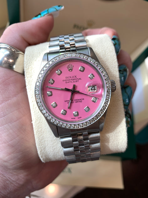 Refurbished/Pre-Owned Custom "Pink" Rolex Watch – Hippie Cowgirl Couture