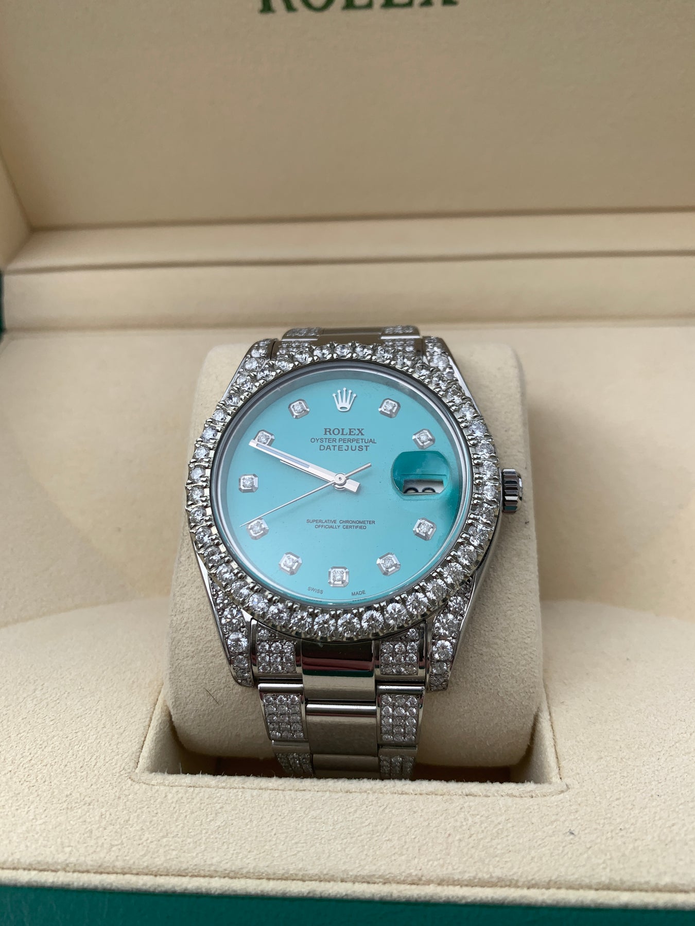 "The Big Daddy" Refurbished/Pre-Owned Custom "Turquoise" Rolex Watch ...